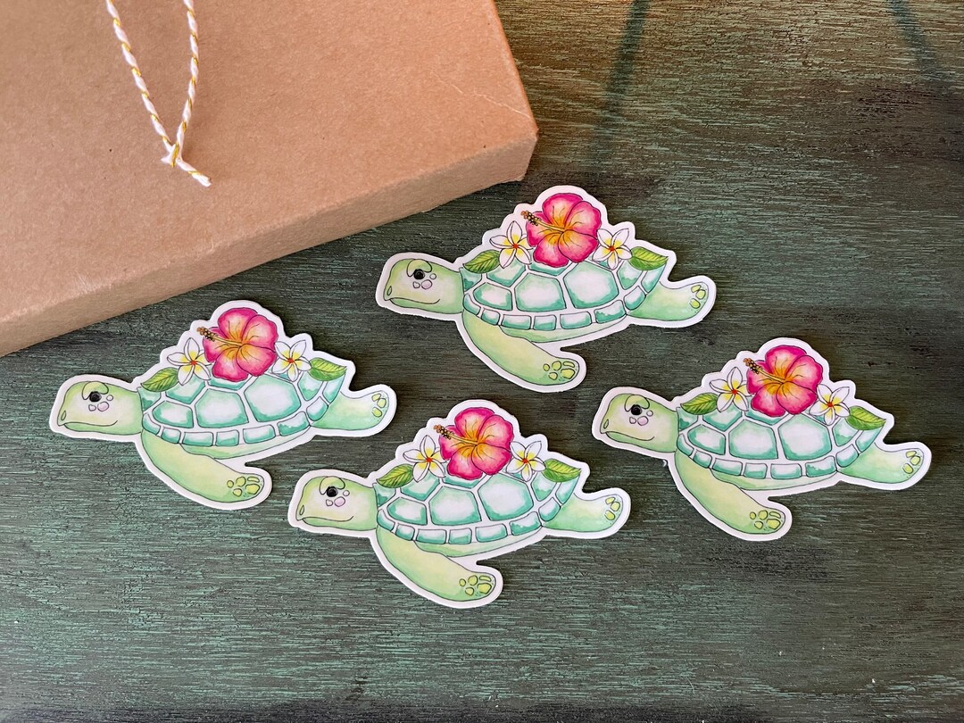 Sea Turtle Bulk Stickers Gift Giving Set of 4 Beach Lover Small Gifts ...