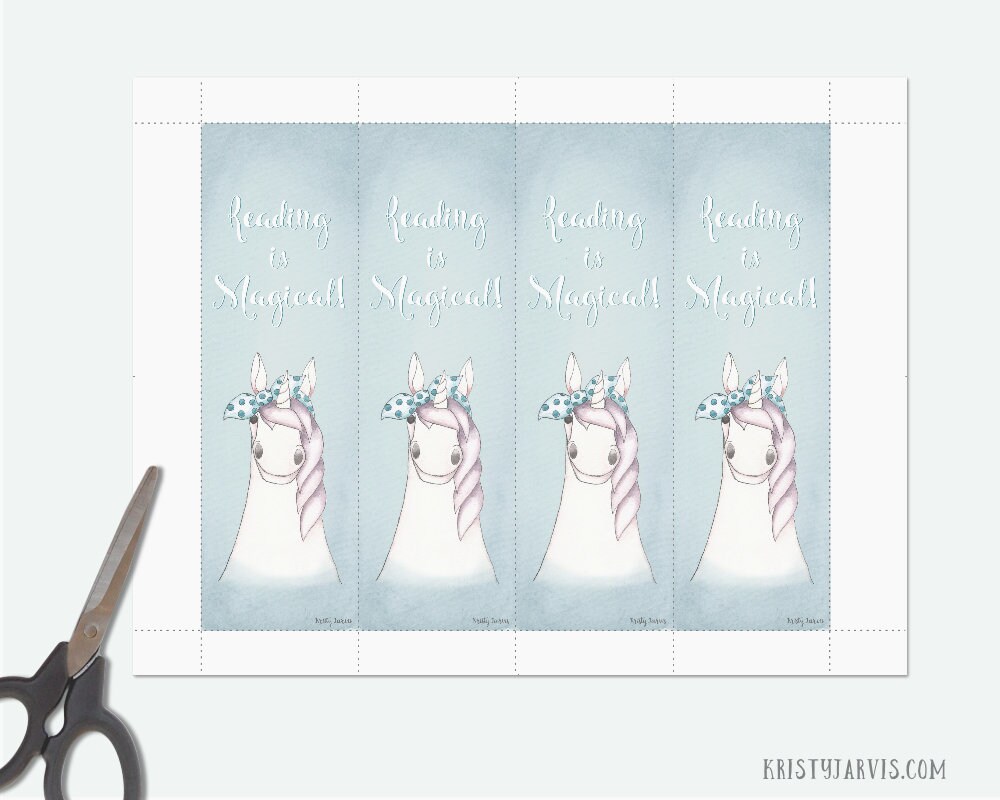 PRINTABLE Bookmarks Unicorn Party Favor, Summer Reading End of Year ...