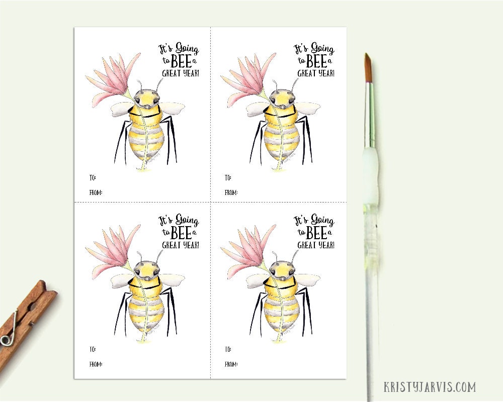 Back to School Teacher Gift Printable Bee Card Instant Download Teacher ...