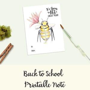 Back to School Teacher Gift Printable Bee Card Instant Download Teacher ...