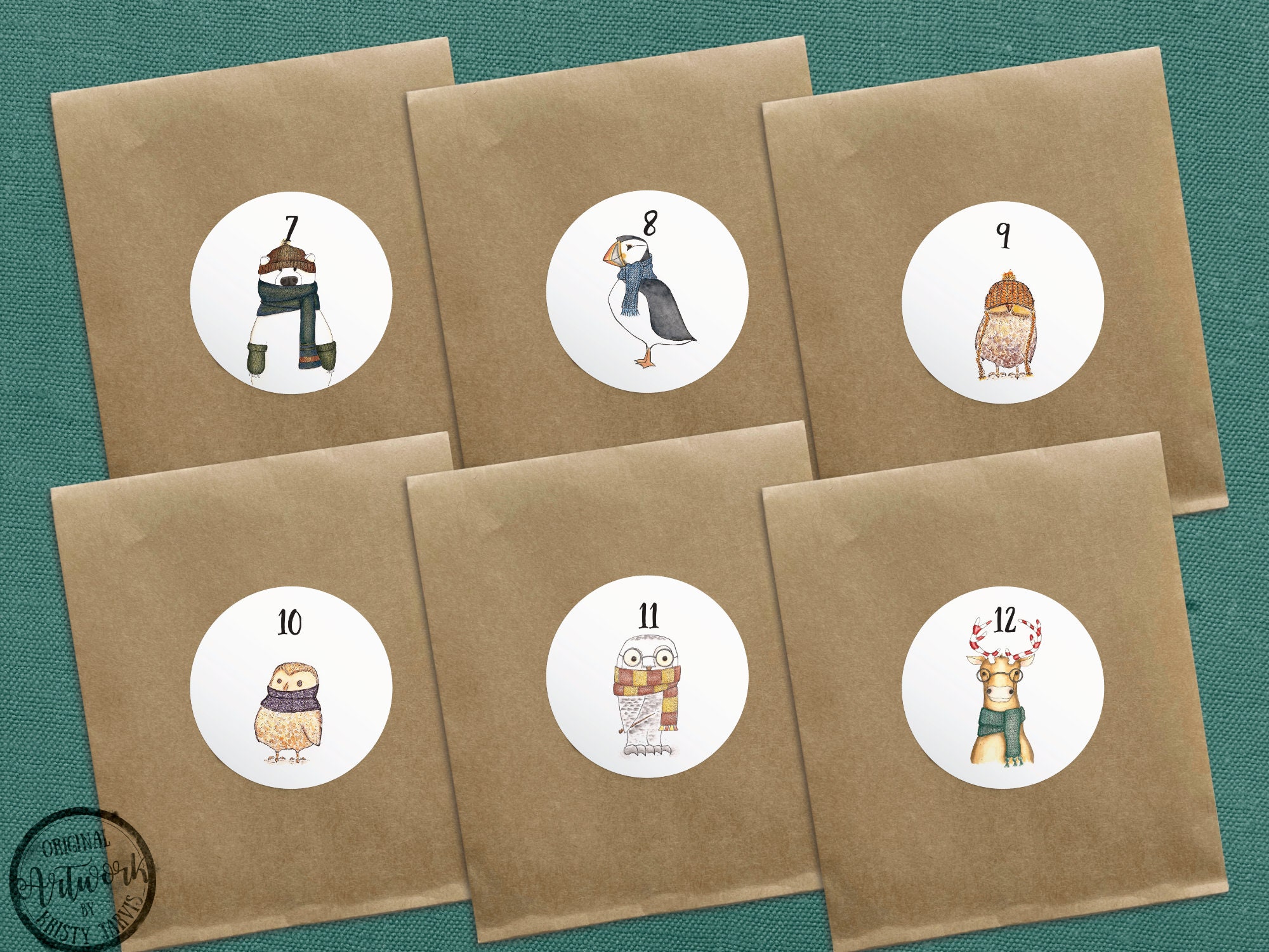 2 Inch Printable Advent Stickers Yarn Advent Calendar Labels - Etsy