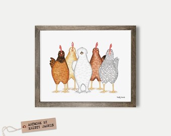 Rooster Print | INSTANT DOWNLOAD | Chicken Painting | Animal Portrait ...
