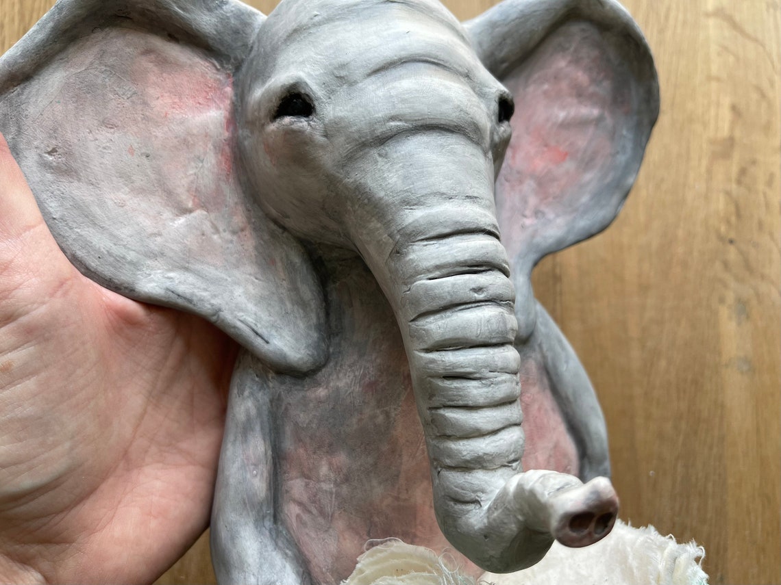 Elephant Nursery Art One-of-a-kind Elephant Sculpture - Etsy