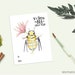 Back to School Teacher Gift Printable Bee Card Instant Download Teacher ...