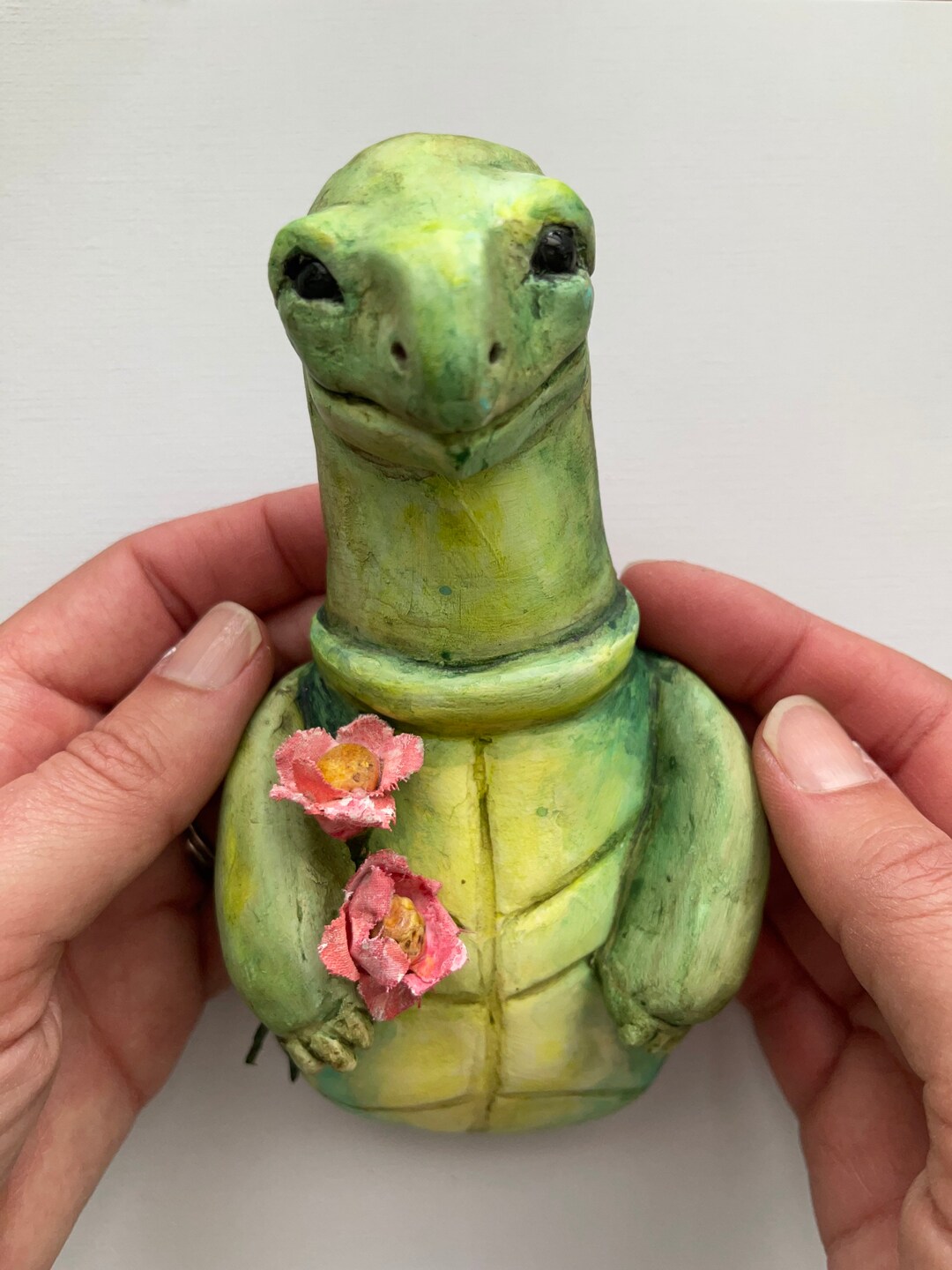 Turtle Clay Animal Sculpture - Animal Nature Nursery Decor - Ready to ...