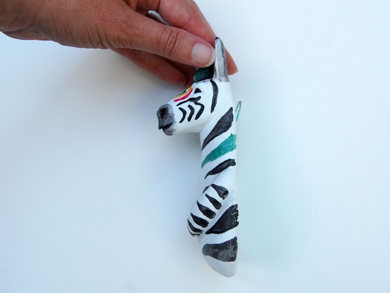 Zebra Figurine Hand-sculpted Clay Animal Ready to Ship - Etsy