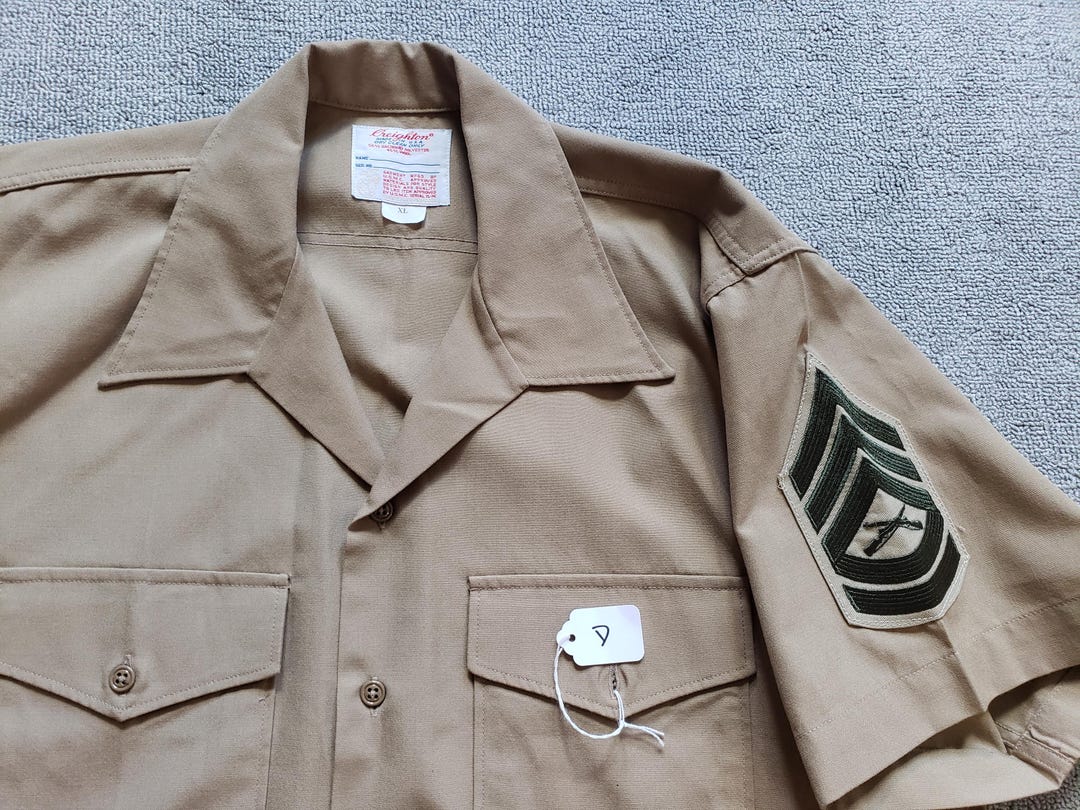 Khaki Shirt, 1970-80s Marine Class B /C Uniform, EXTRA LARGE. Shirt D ...