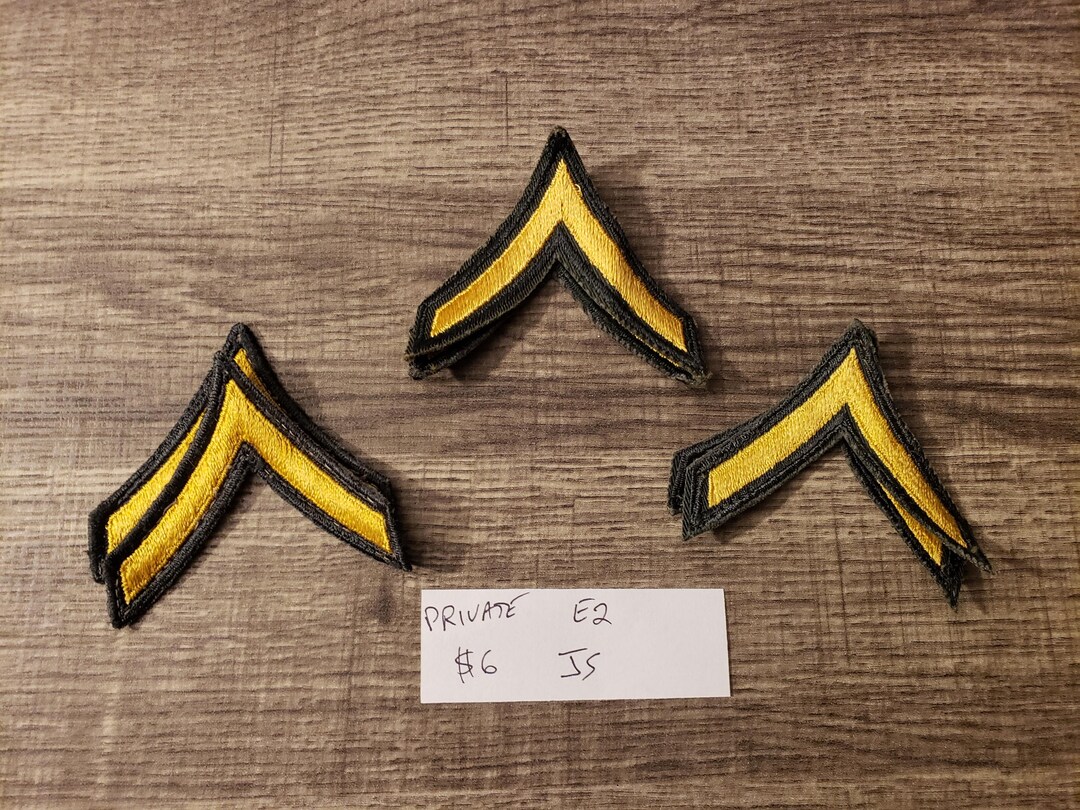 Private (E2) Rank Chevrons, Early Cut-edge Vietnam Era. ONE PAIR - Etsy