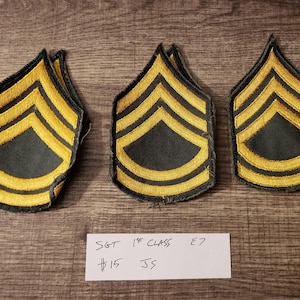 Sergeant First Class, SFC (E7) Rank, Early Cut-edge Vietnam Era. ONE ...