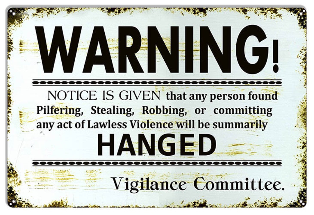 VINTAGE ANTIQUE Style Metal Sign Warning Sign Hanged Funny 12x18 - Etsy