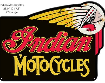 VINTAGE ANTIQUE Style Metal Sign Indian Motorcycles - Etsy