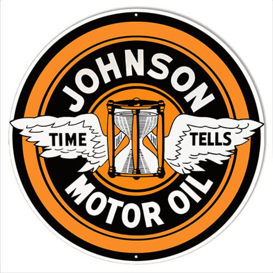 VINTAGE ANTIQUE Style Metal Sign Johnson Motor Oil 16 Round - Etsy