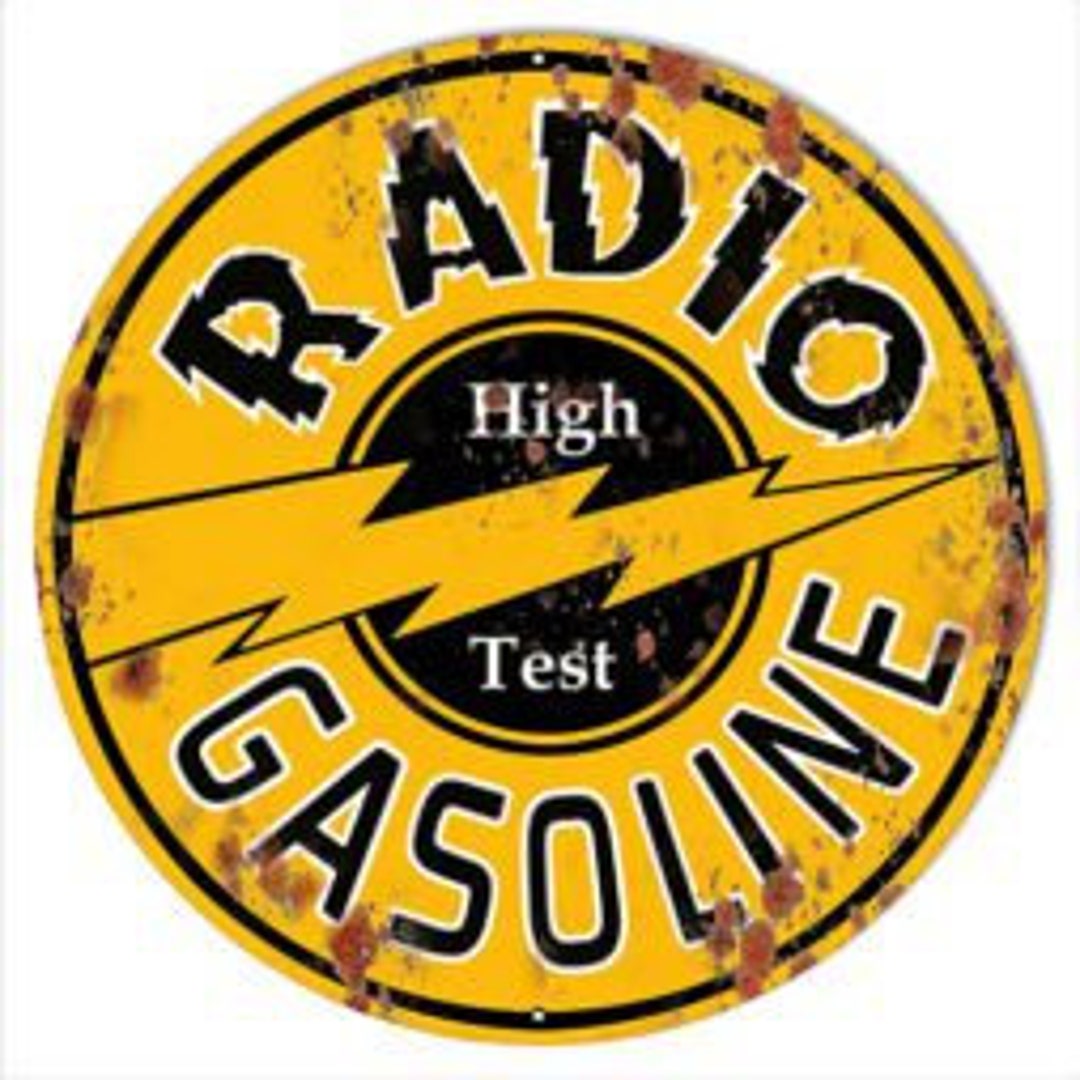 VINTAGE ANTIQUE Style Metal Sign Radio Gasoline 24" Round Distressed - Etsy