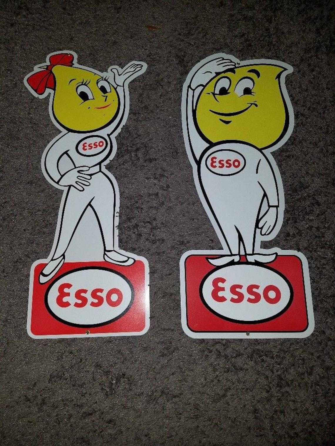 Pair of Esso Oil Drop Kids Steel Sign Vintage Style LARGE 30" Tall - Etsy