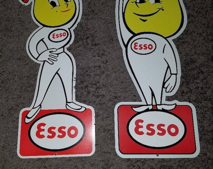 Pair of Esso Oil Drop Kids Steel Sign Vintage Style LARGE - Etsy
