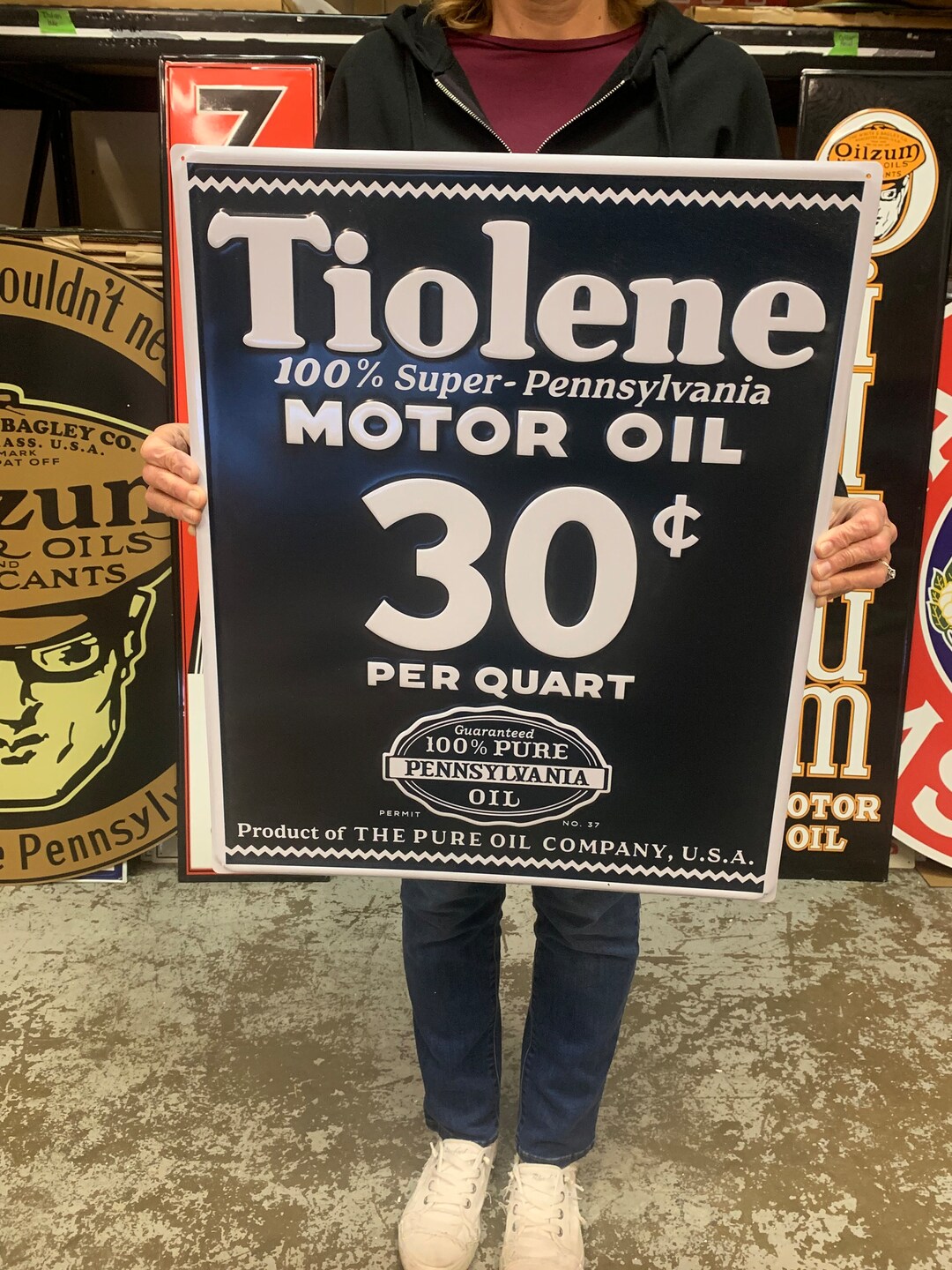 Vintage Antique Style Sign Tiolene Motor Oil - Etsy