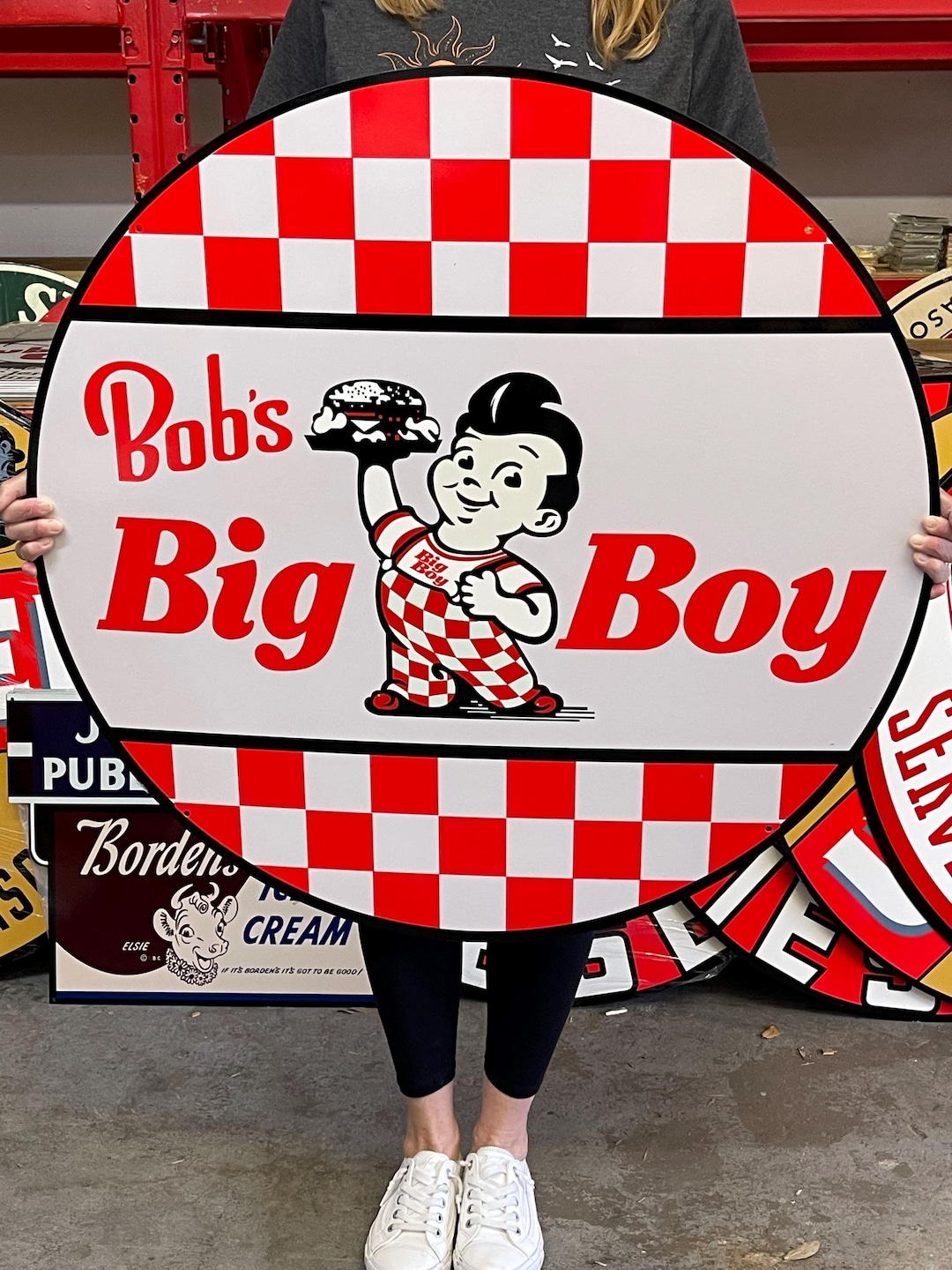 Antique Vintage Style Sign Bobs Big Boy Diner Drive in NOT Porcelain ...