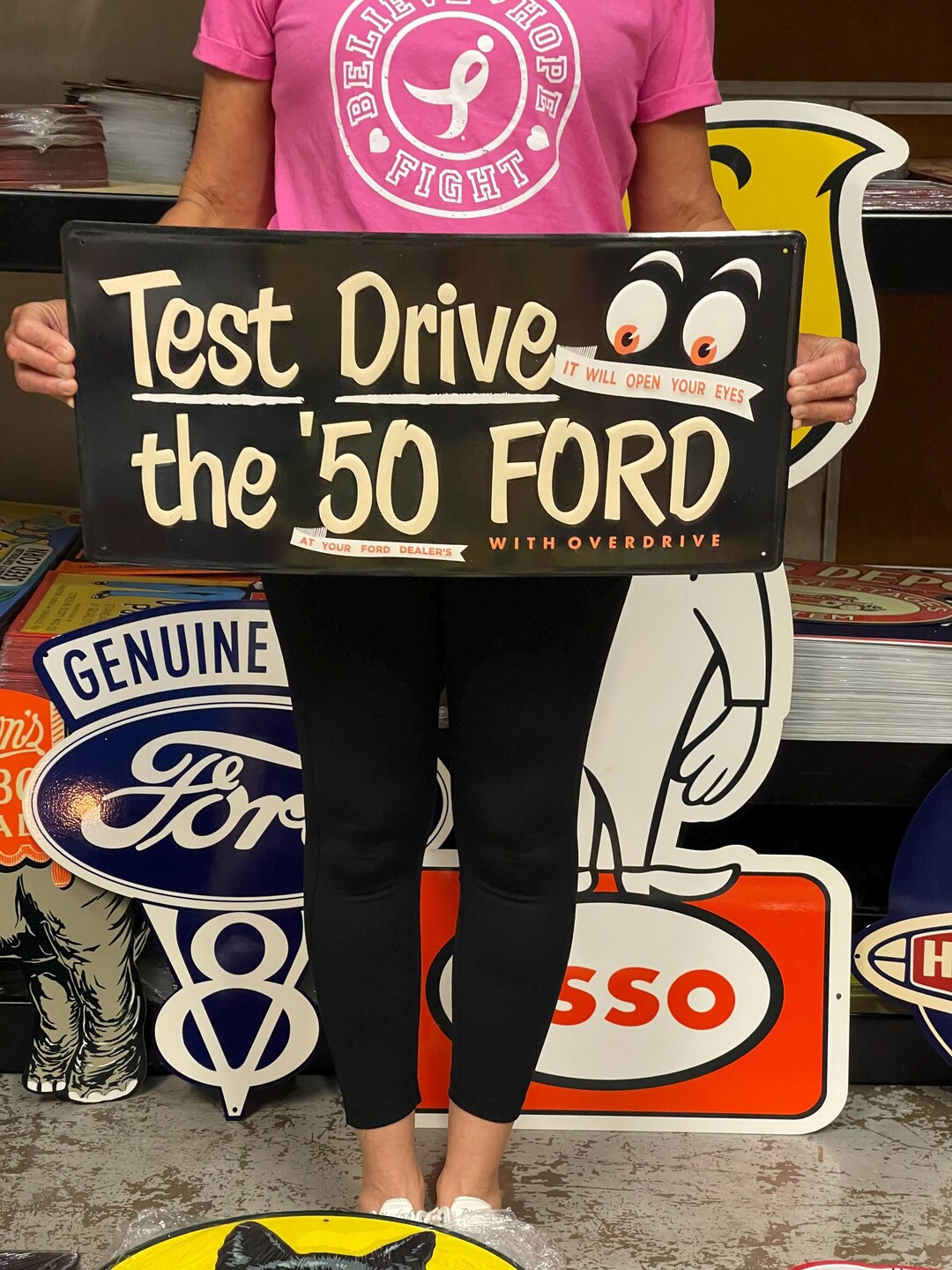 Antique Vintage Old Style Steel Sign Test Drive 1950 Ford Made USA - Etsy