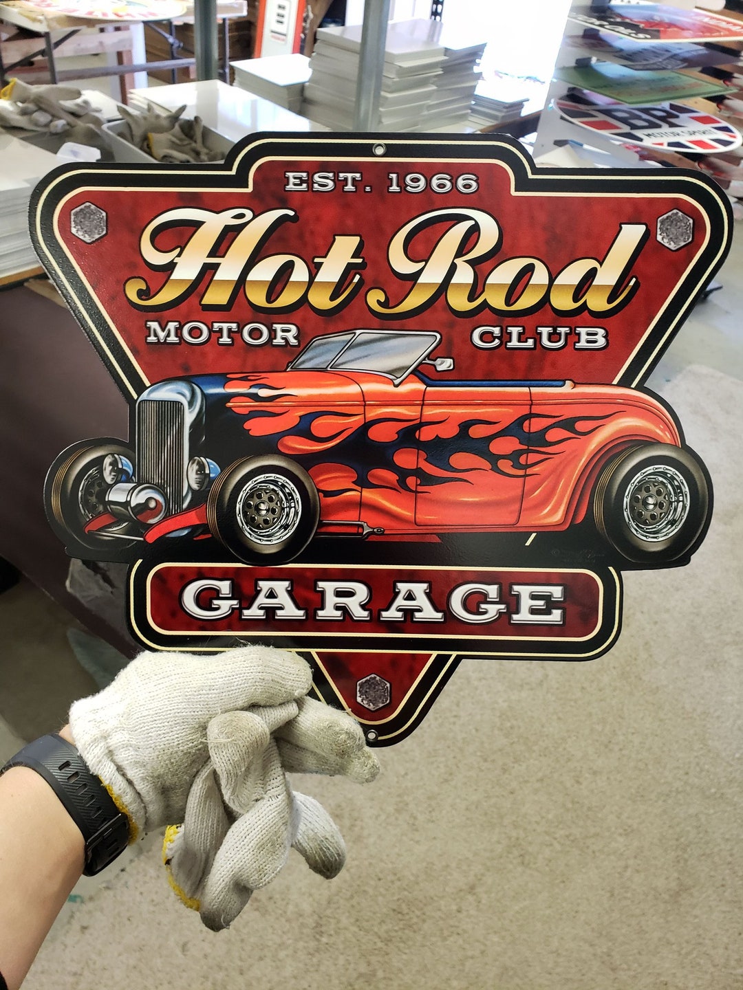 Vintage Style Metal Sign Hot Rod Garage 13" X 15.5" - Etsy
