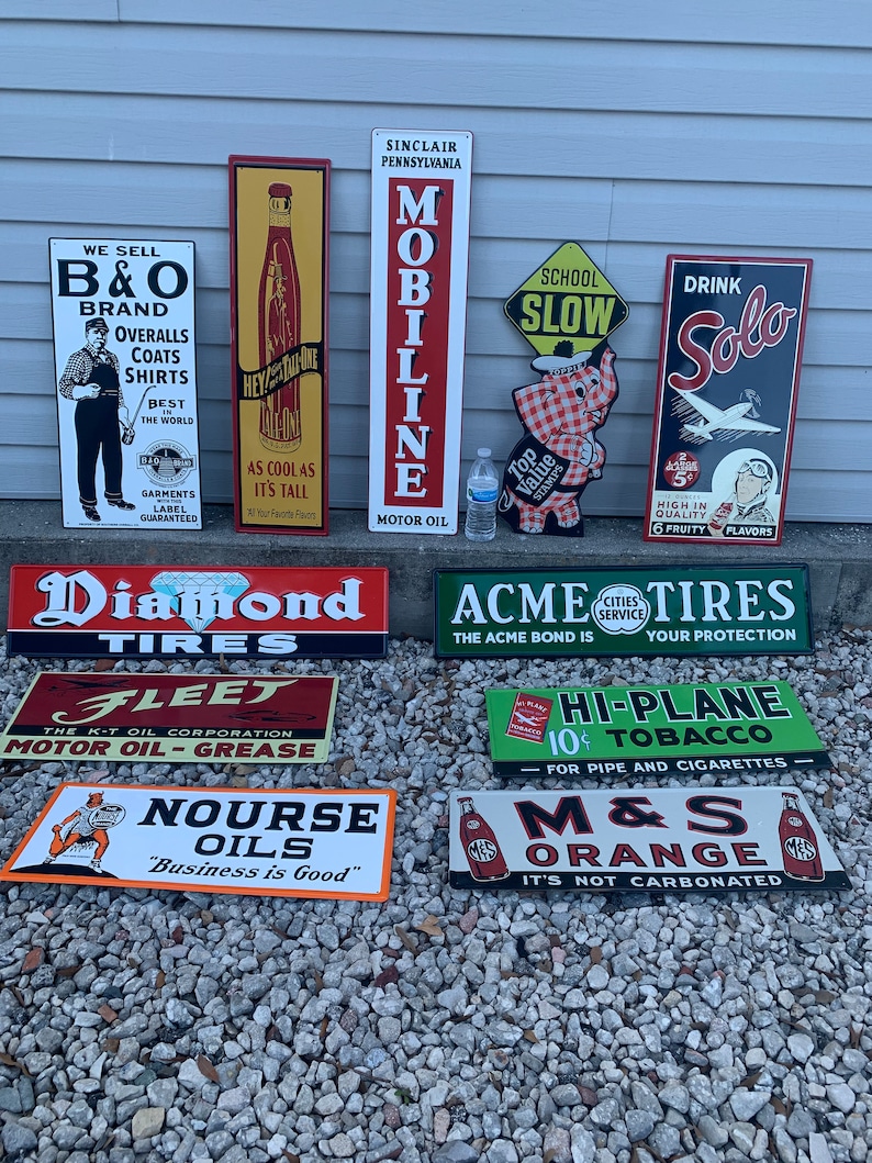 Vintage Antique Style Metal Signs Mix/match Any 4 Sign Gas Oil - Etsy