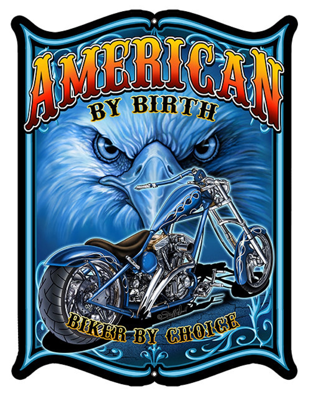 VINTAGE ANTIQUE Style Metal Sign American Biker 14x18 - Etsy