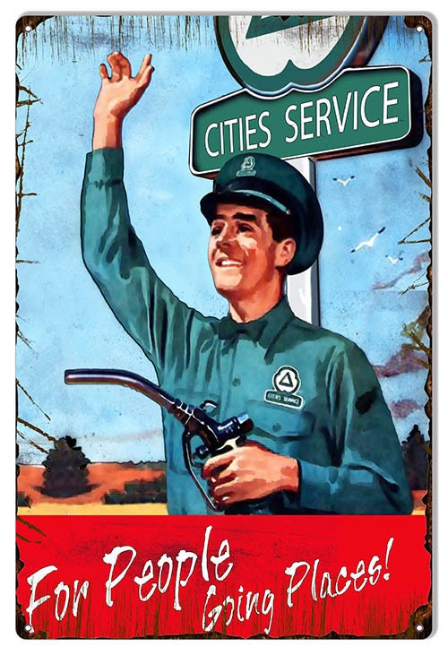 VINTAGE ANTIQUE Style Metal Sign Cities Service 12x18 - Etsy