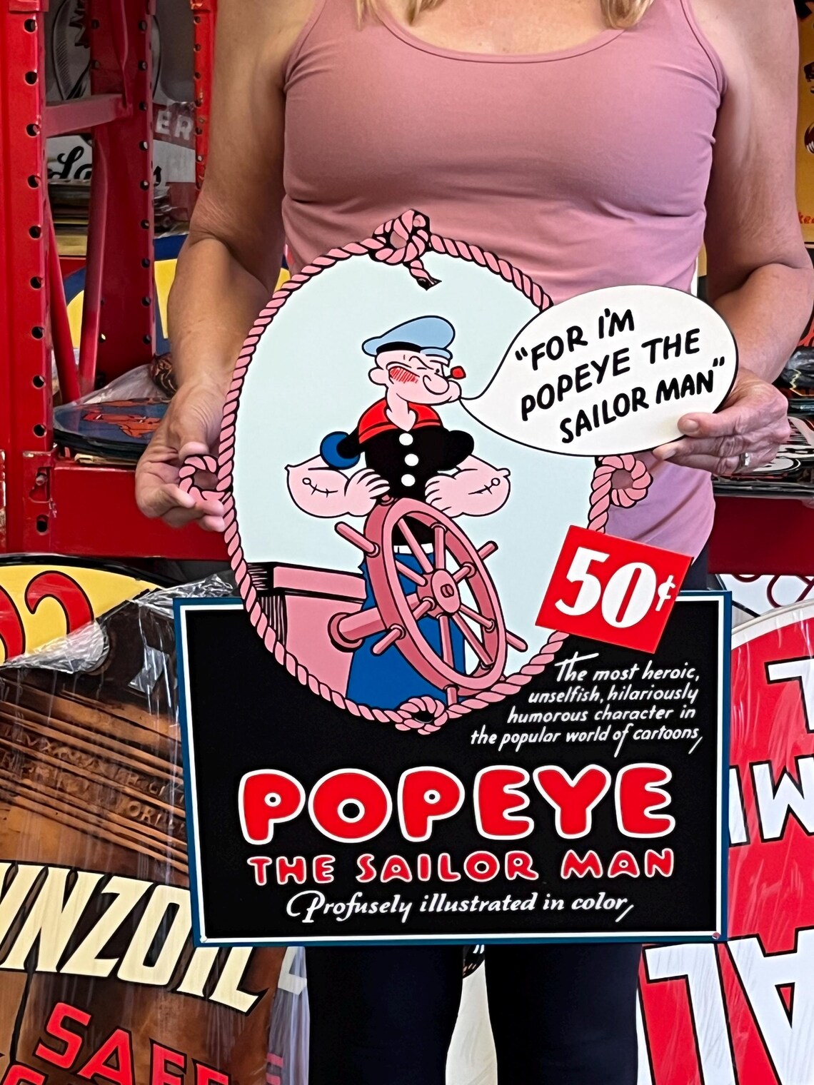 Antique Vintage Style Sign Popeye Sailor Soda Made in USA 22x16 - Etsy