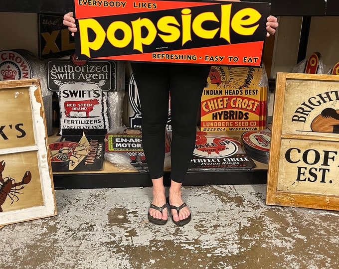Vintage Style Metal Sign Popsicle Ice Cream Treat 30" X 10" - Etsy