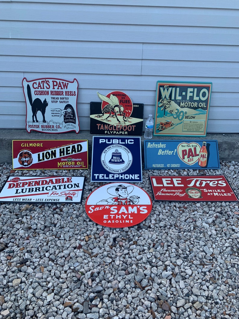 Vintage Antique Style Metal Signs Mix/match Any 4 Sign Gas Oil - Etsy