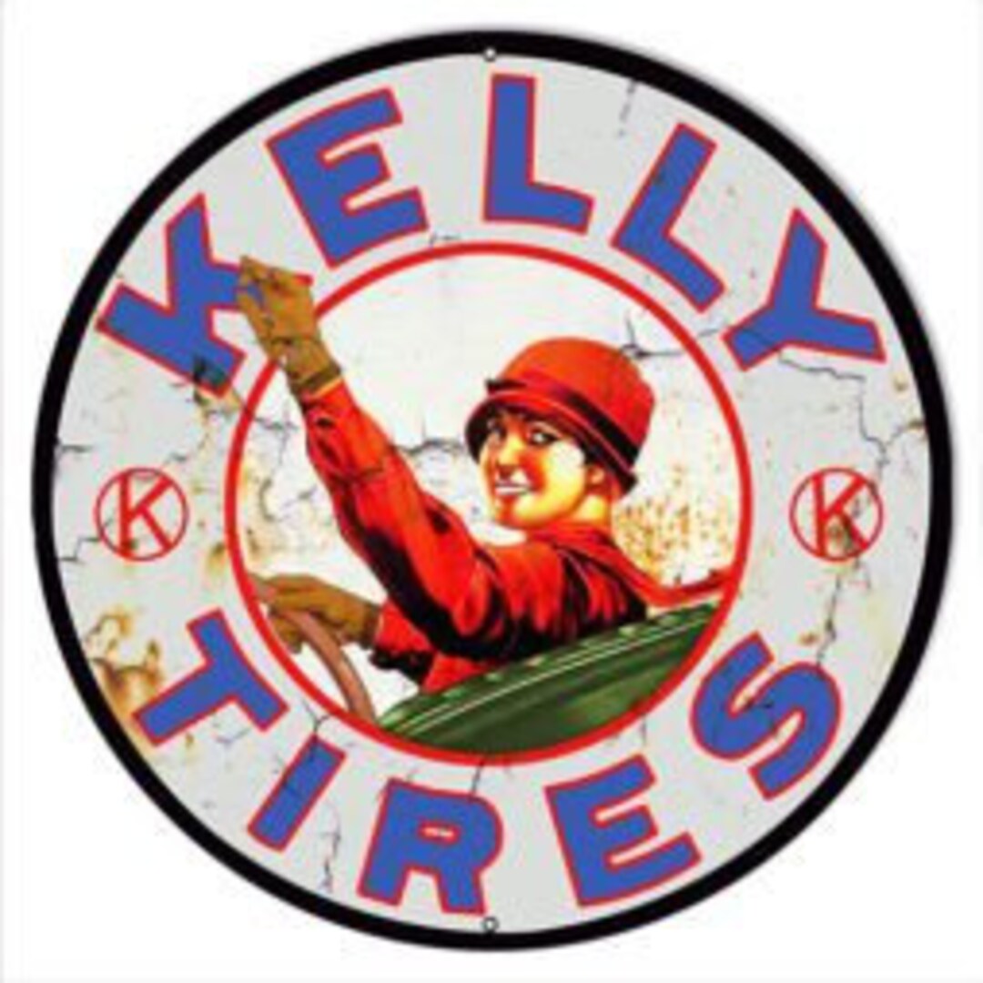 VINTAGE ANTIQUE Style Metal Sign Kelly Tires 24" Round - Etsy