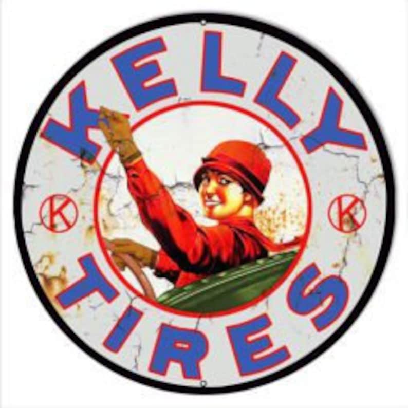 VINTAGE ANTIQUE Style Metal Sign Kelly Tires 24 Round - Etsy