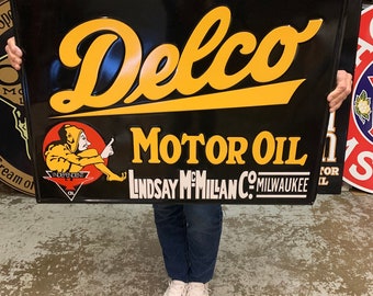 Vintage Delco Sign - Etsy