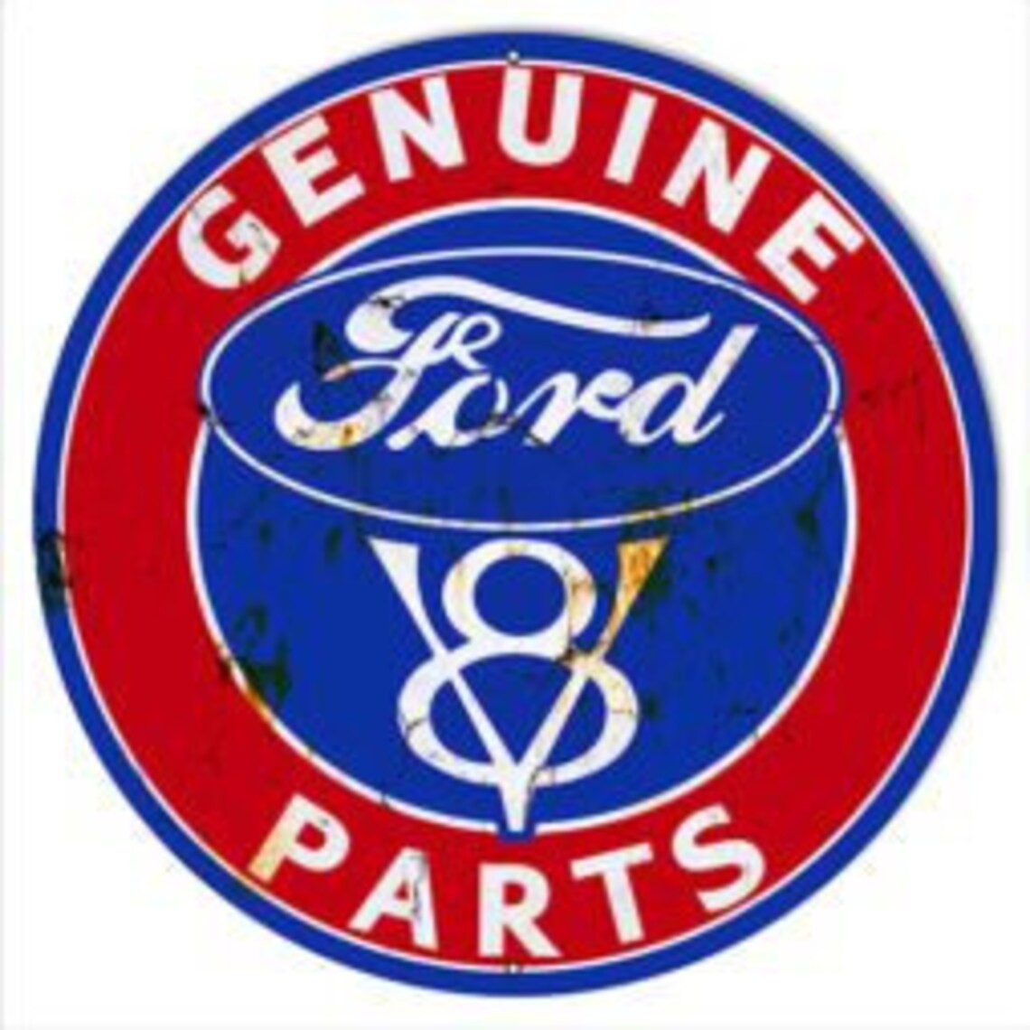 VINTAGE ANTIQUE Style Metal Sign Ford V8 Parts 24 Round - Etsy