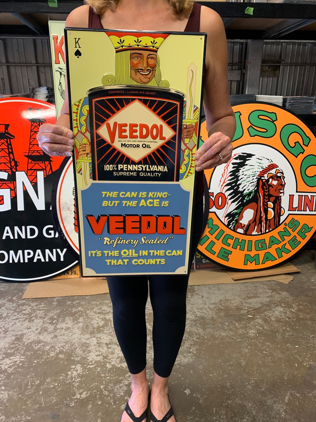 Vintage Style Metal Sign Veedol Oil King - Etsy