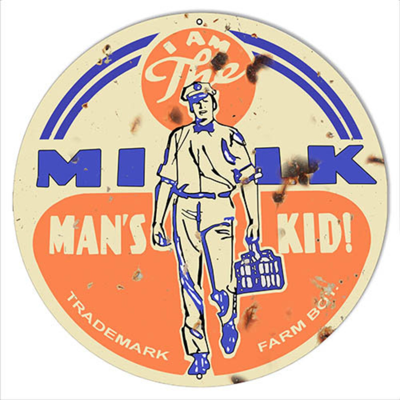 VINTAGE ANTIQUE Style Metal Sign Mild Mans Kid FUNNY 24" Round - Etsy