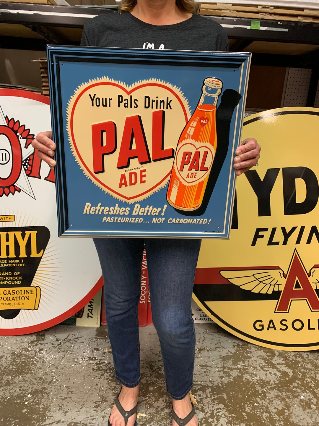 Vintage Antique Style Sign PAL Ade Soda Made in USA - Etsy