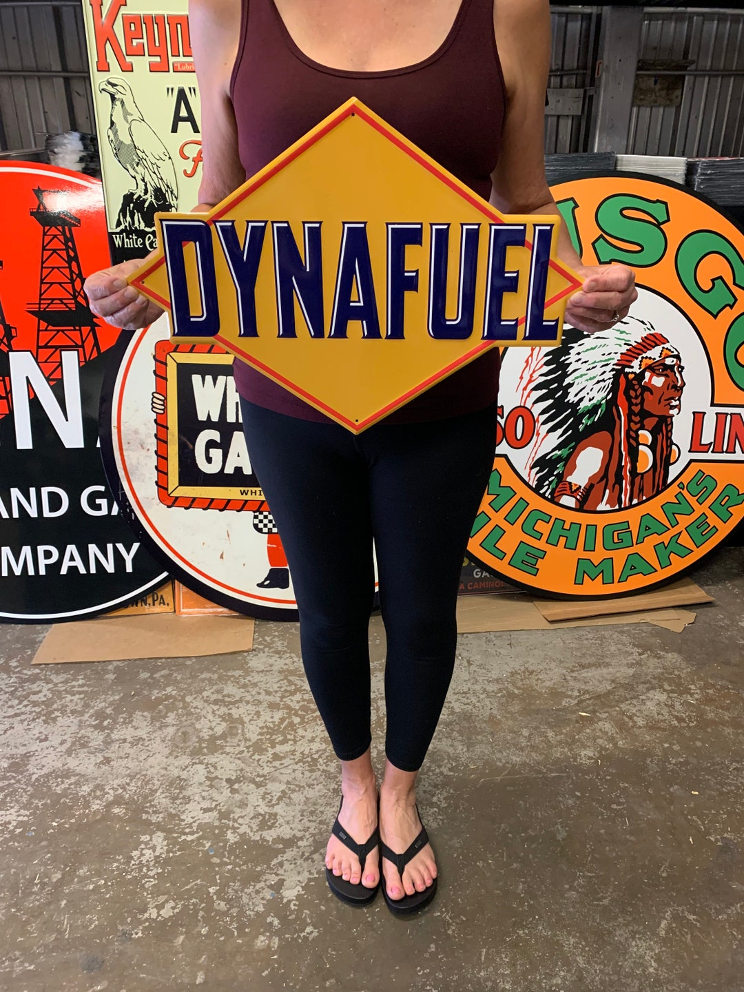 Vintage Antique Style Metal Sign Dynafuel Gas Oil Made in USA - Etsy