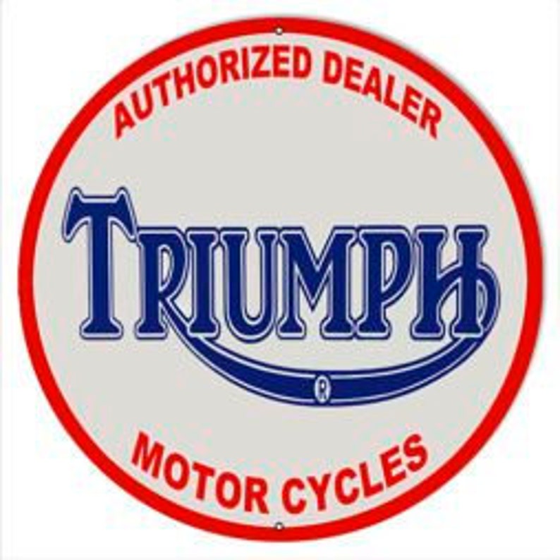 VINTAGE ANTIQUE Style Metal Sign Triumph Motorcycle Dealer - Etsy
