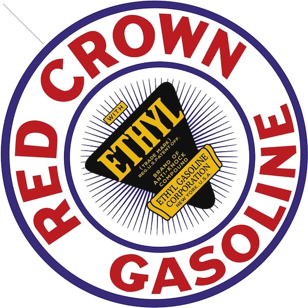 Red Crown Gasoline Sign - Etsy