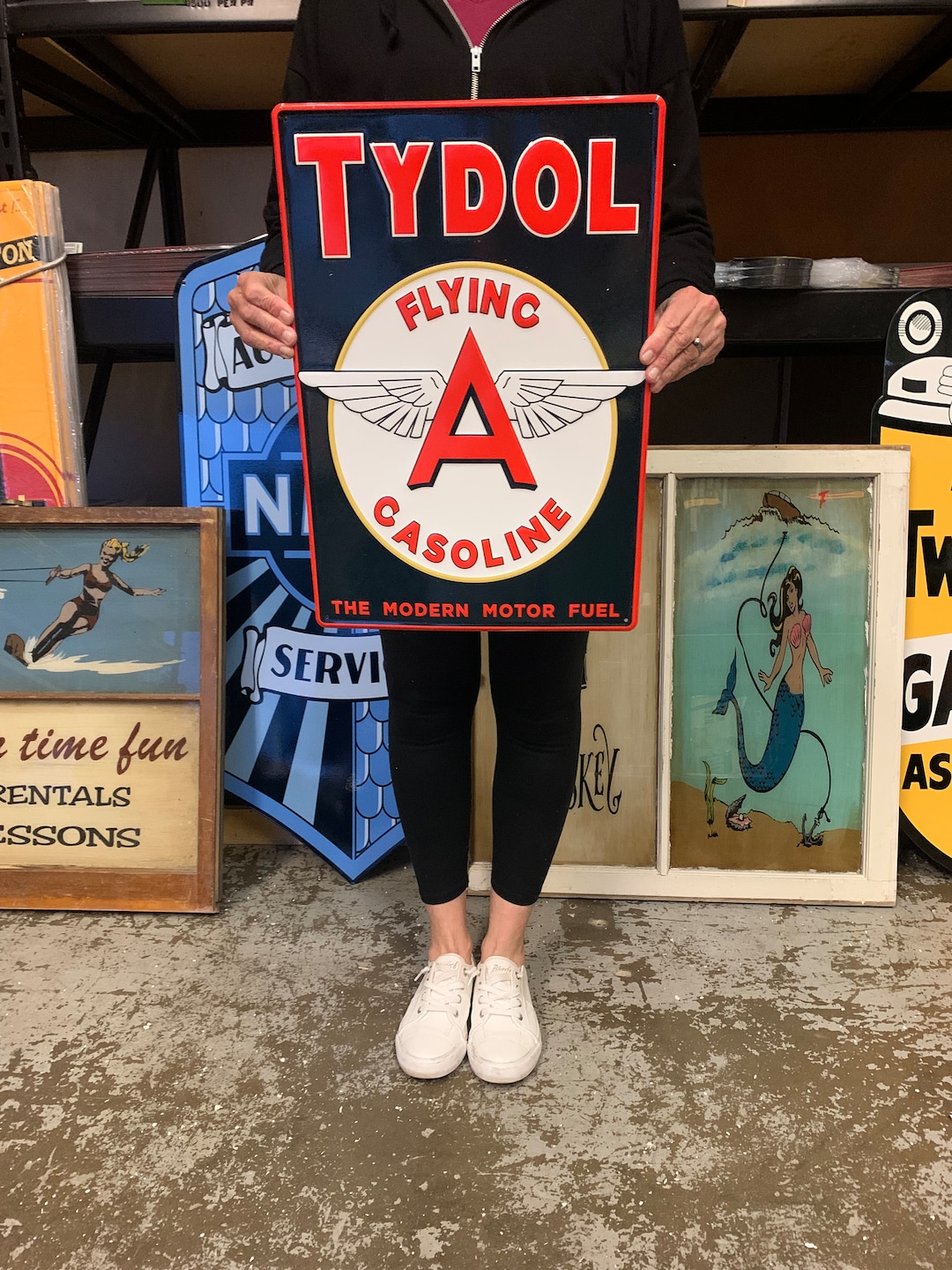 Vintage Style Metal Sign Tydol Flying A Gasoline - Etsy