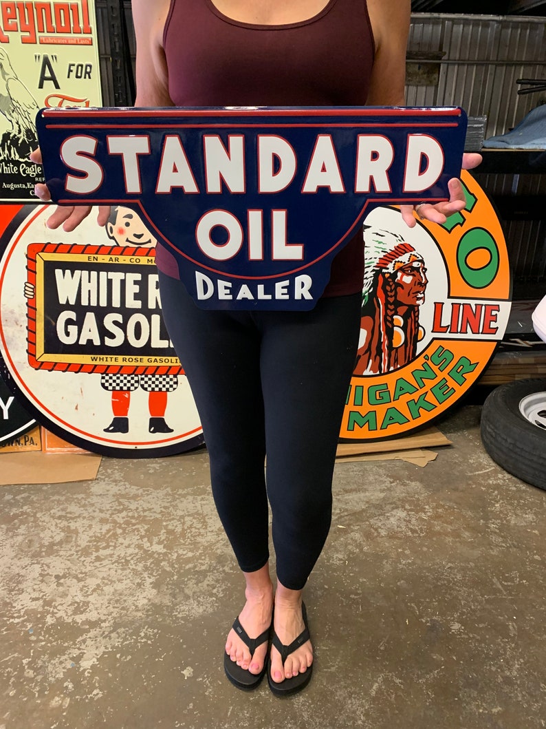 Vintage Antique Style Metal Sign Standard Oil Dealer - Etsy