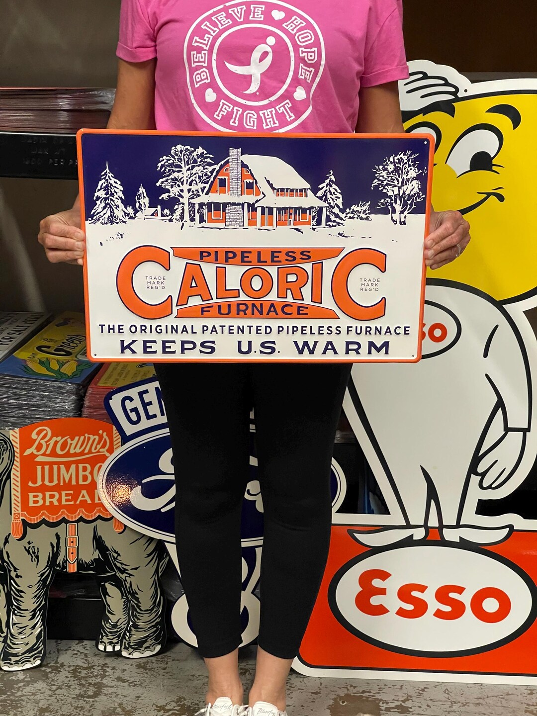 Vintage Antique Style Embossed Metal Sign Caloric Home Heat Furnace ...