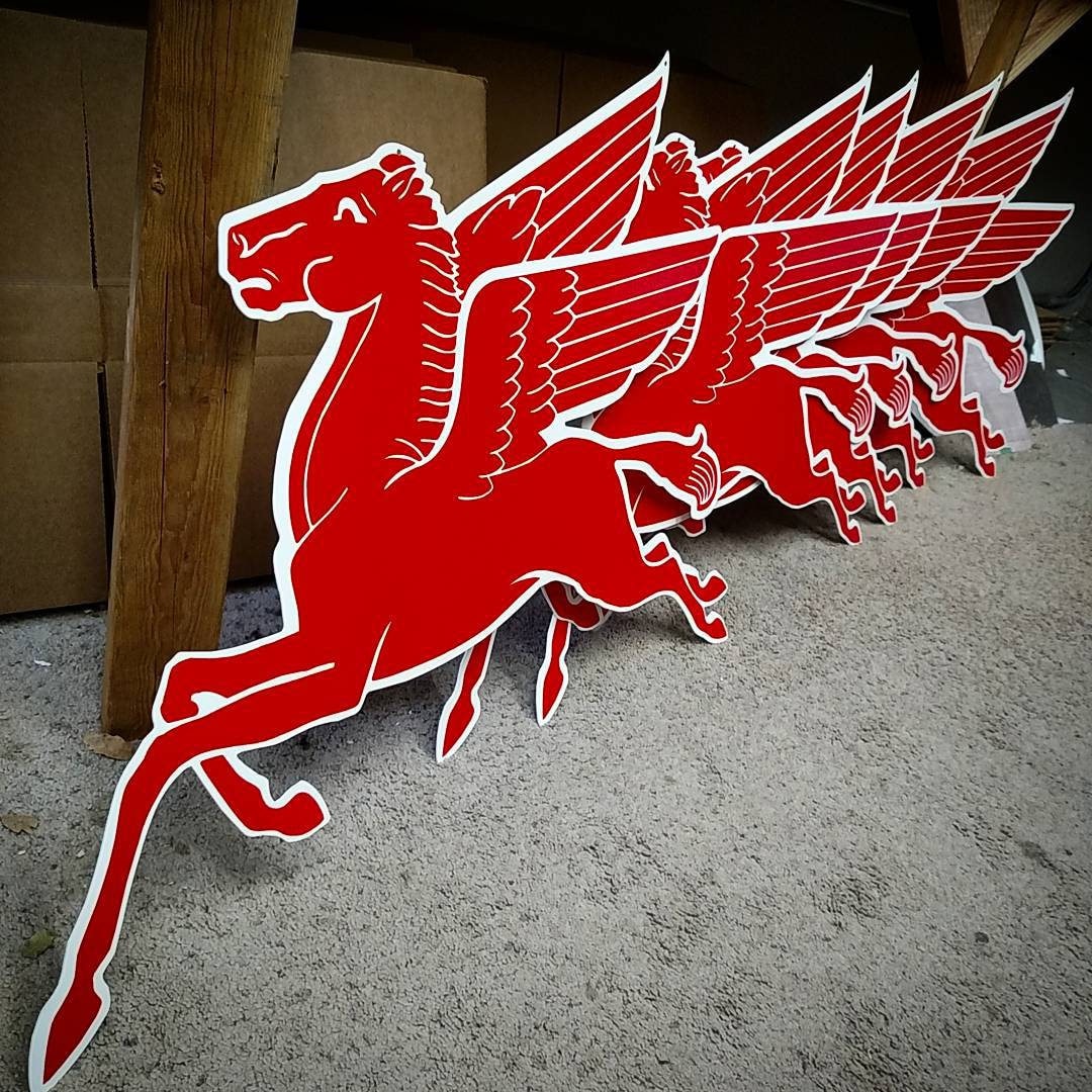 Vintage Style Sign Steel Flying Horse Pegasus 35" X 25" - Etsy