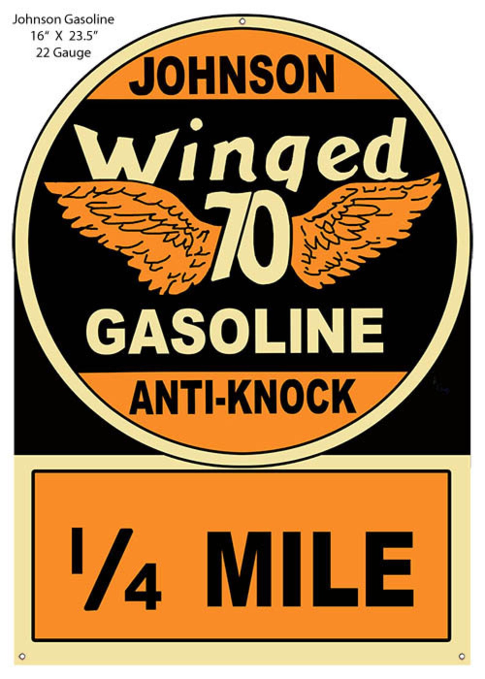 Vintage Style Metal Sign Johnson Gasoline Winged 70 Man Cave / - Etsy