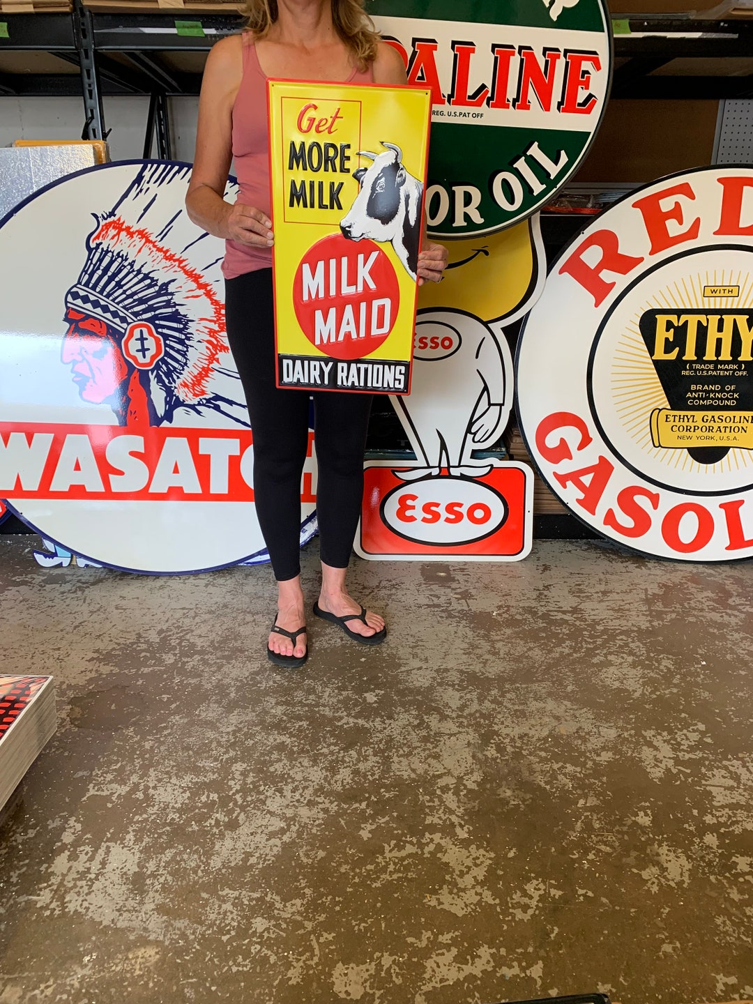 Vintage Antique Style Sign Milk Maid Cow Dairy Made in USA - Etsy