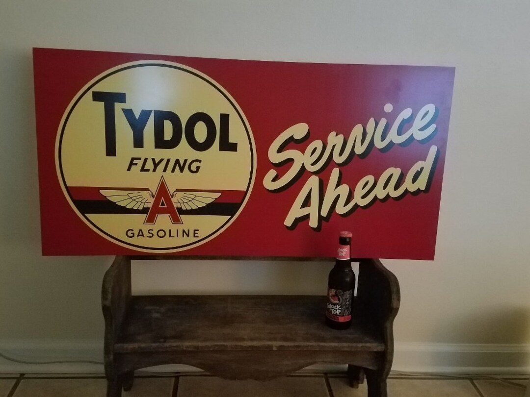 Vintage Style Metal Sign TYDOL FLYING A Service Ahead Man Cave / Man ...