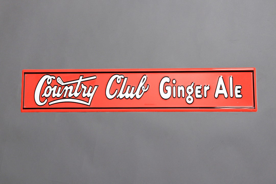 Vintage Style Sign Embossed Country Club Soda - Etsy