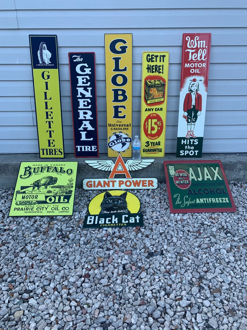 Vintage Antique Style Metal Signs Mix/match Any 4 Sign Gas Oil - Etsy