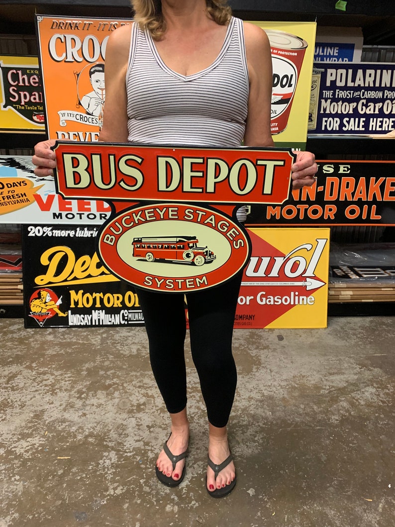 Vintage Style Metal Sign Bus Depot Buckeye Stage Made in USA - Etsy