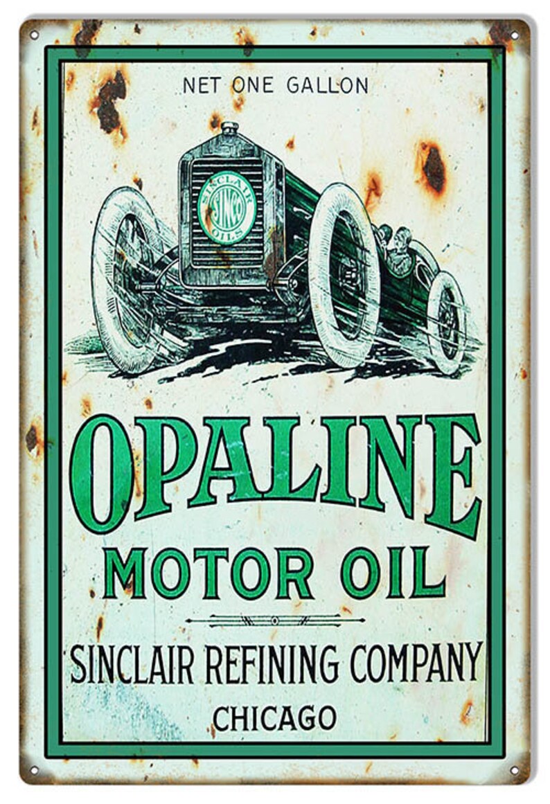 VINTAGE ANTIQUE Style Metal Sign Opaline Motor Oil 12x18 - Etsy